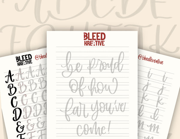 Calligraphy Lettering WorkBook – Bleed Kreative